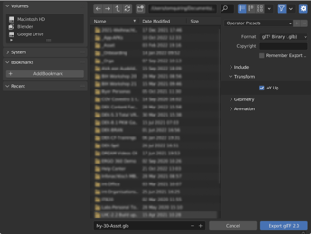 3D-Modelle als glTF / glb exportieren